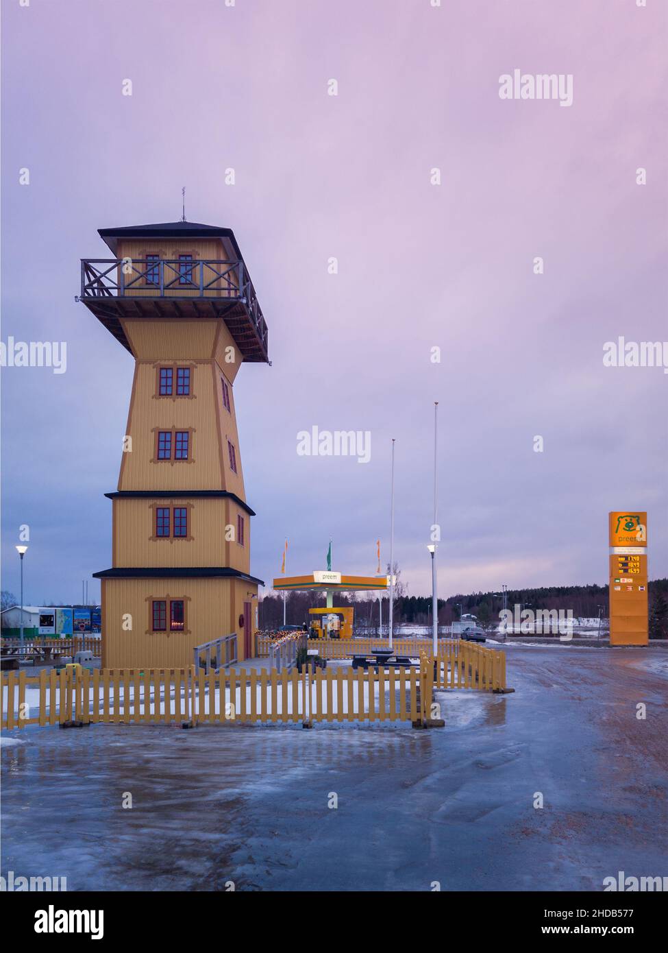 Njurunda, Sweden - December 19, 2021: Horizontal View of Preem Fuel ...