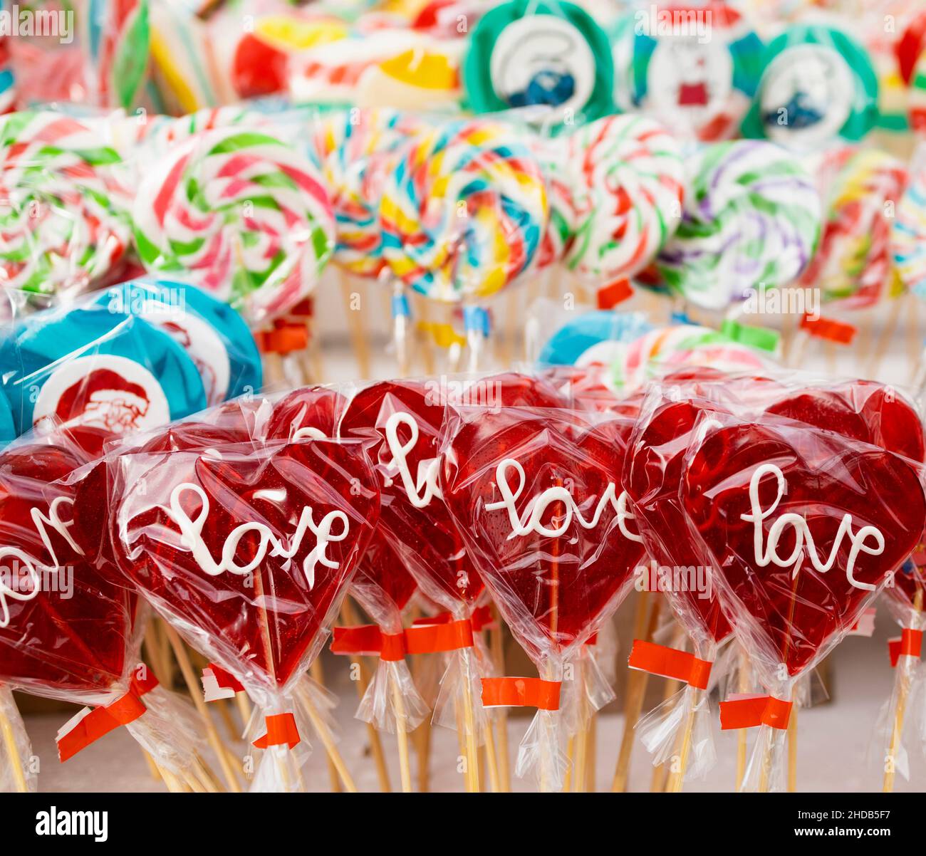 Love themed sweets for the Valentines day Stock Photo - Alamy