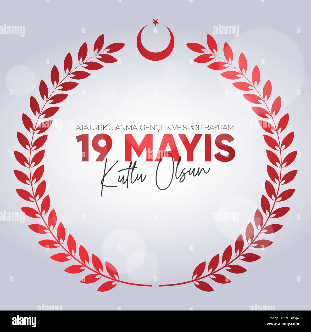 19 Mayis Ataturk'u Anma, Genclik ve Spor Bayrami. Translation: May 19 ...
