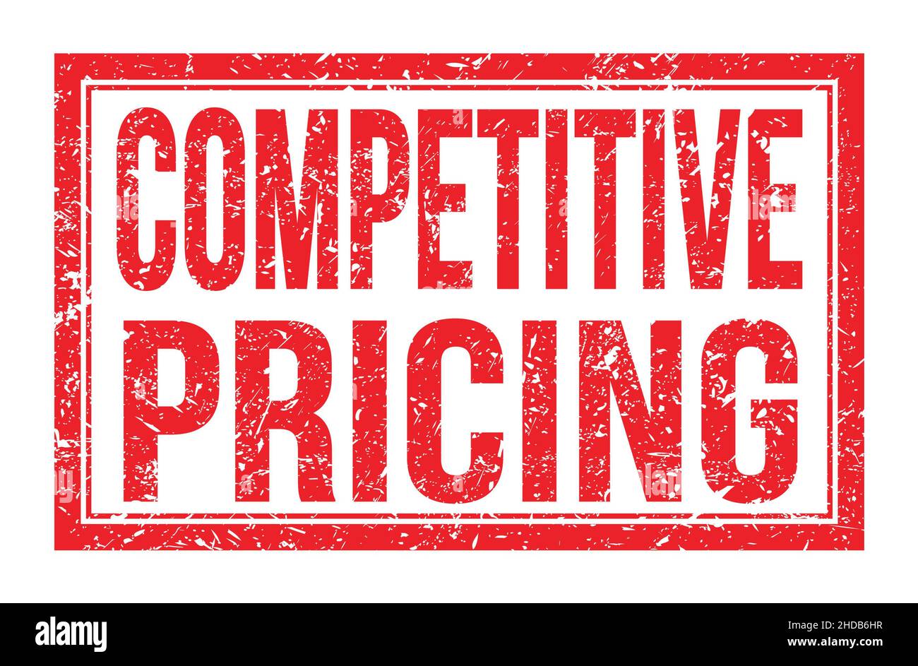 COMPETITIVE PRICING, words written on red rectangle stamp sign Stock ...