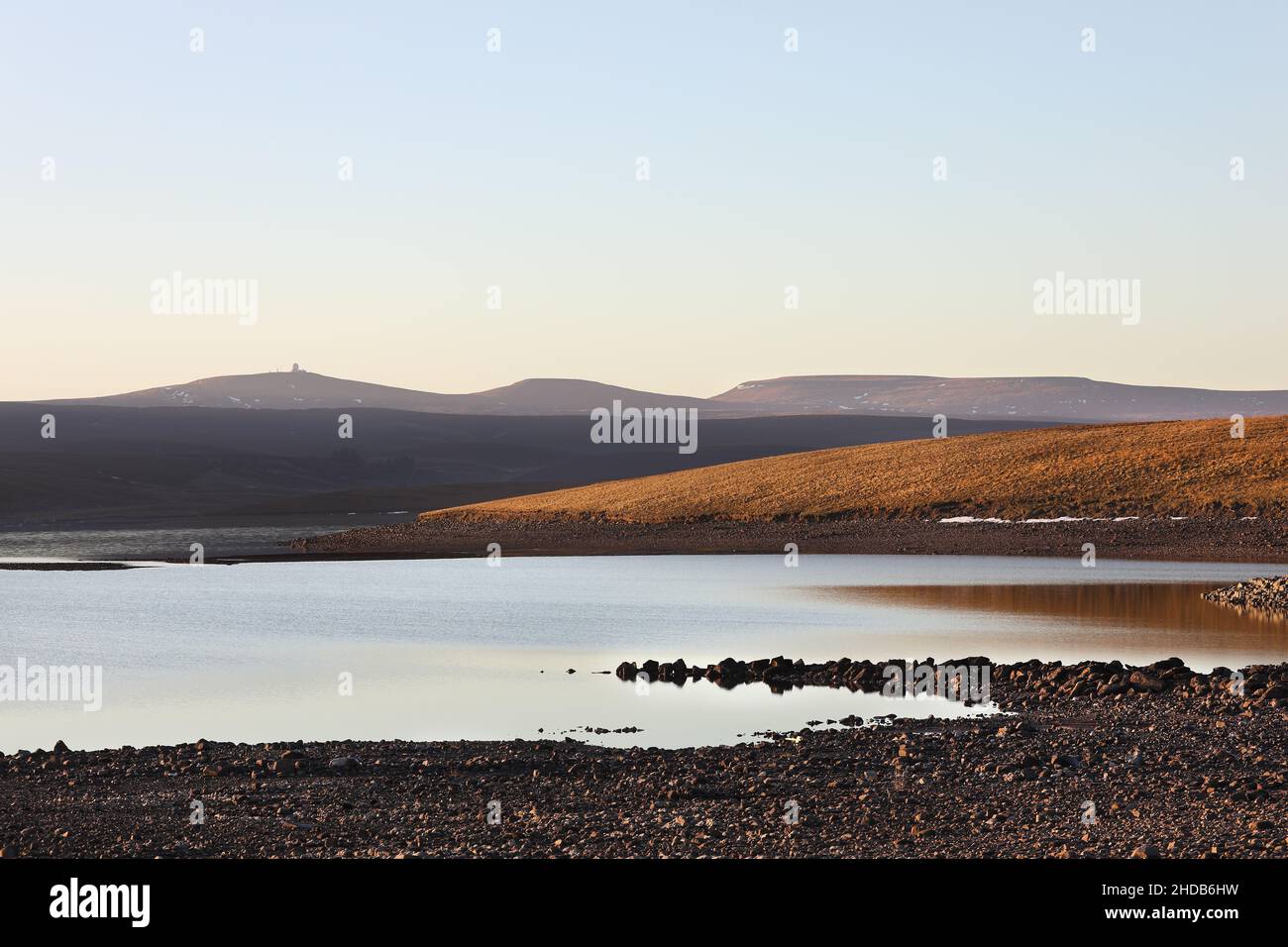 Evening Light on Great Dun Fell, Little Dun Fell and Cross Fell Viewed ...