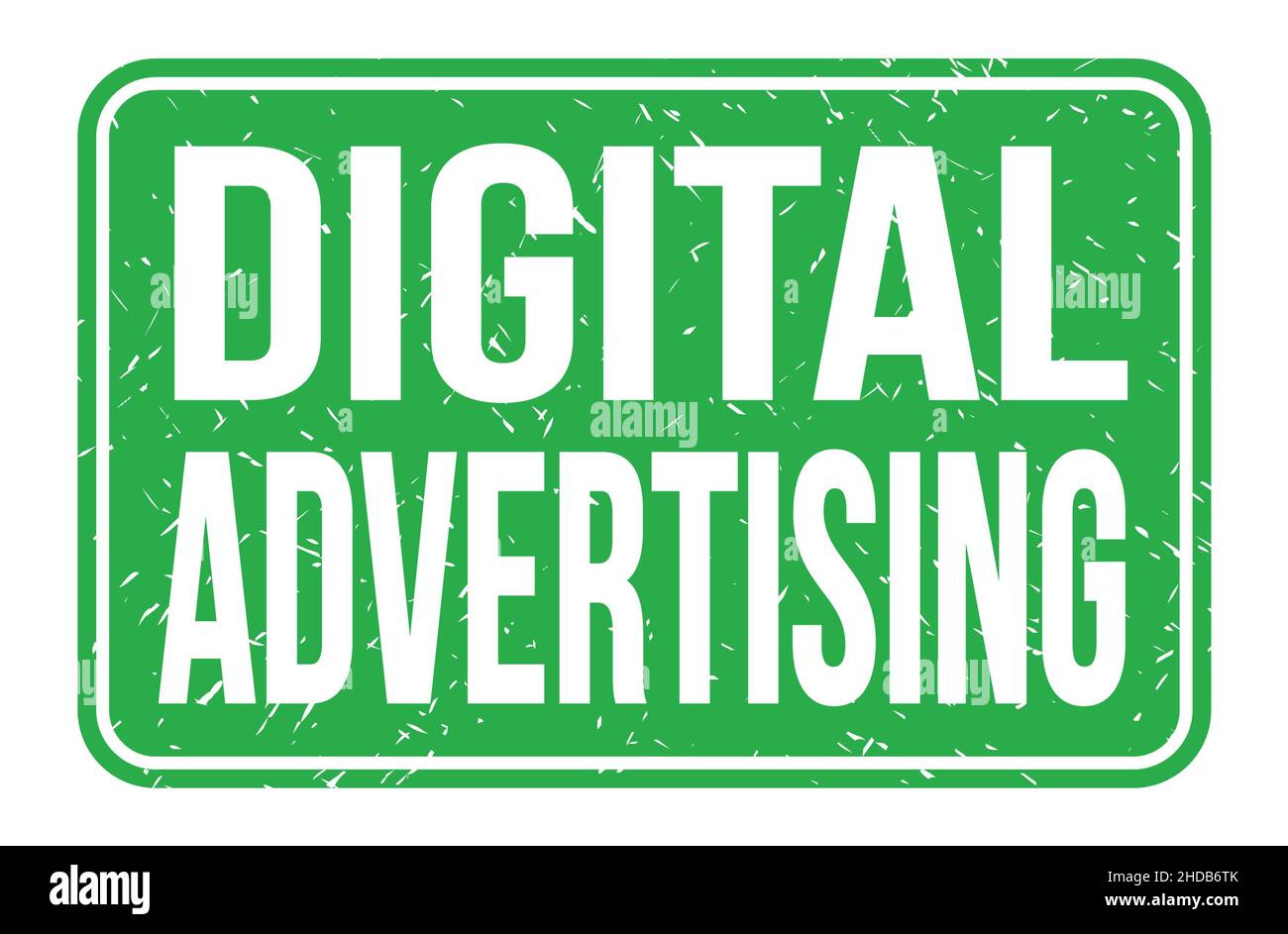 DIGITAL ADVERTISING, words written on green rectangle stamp sign Stock ...