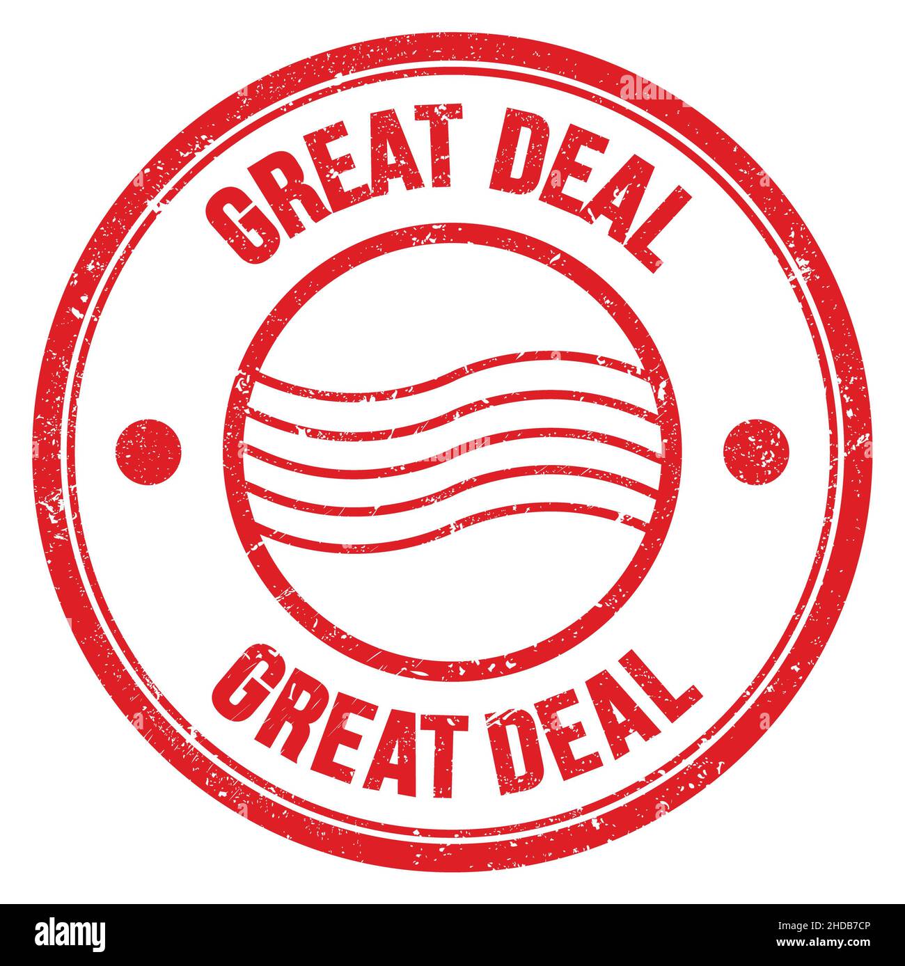 GREAT DEAL word written on red round postal stamp sign Stock Photo - Alamy