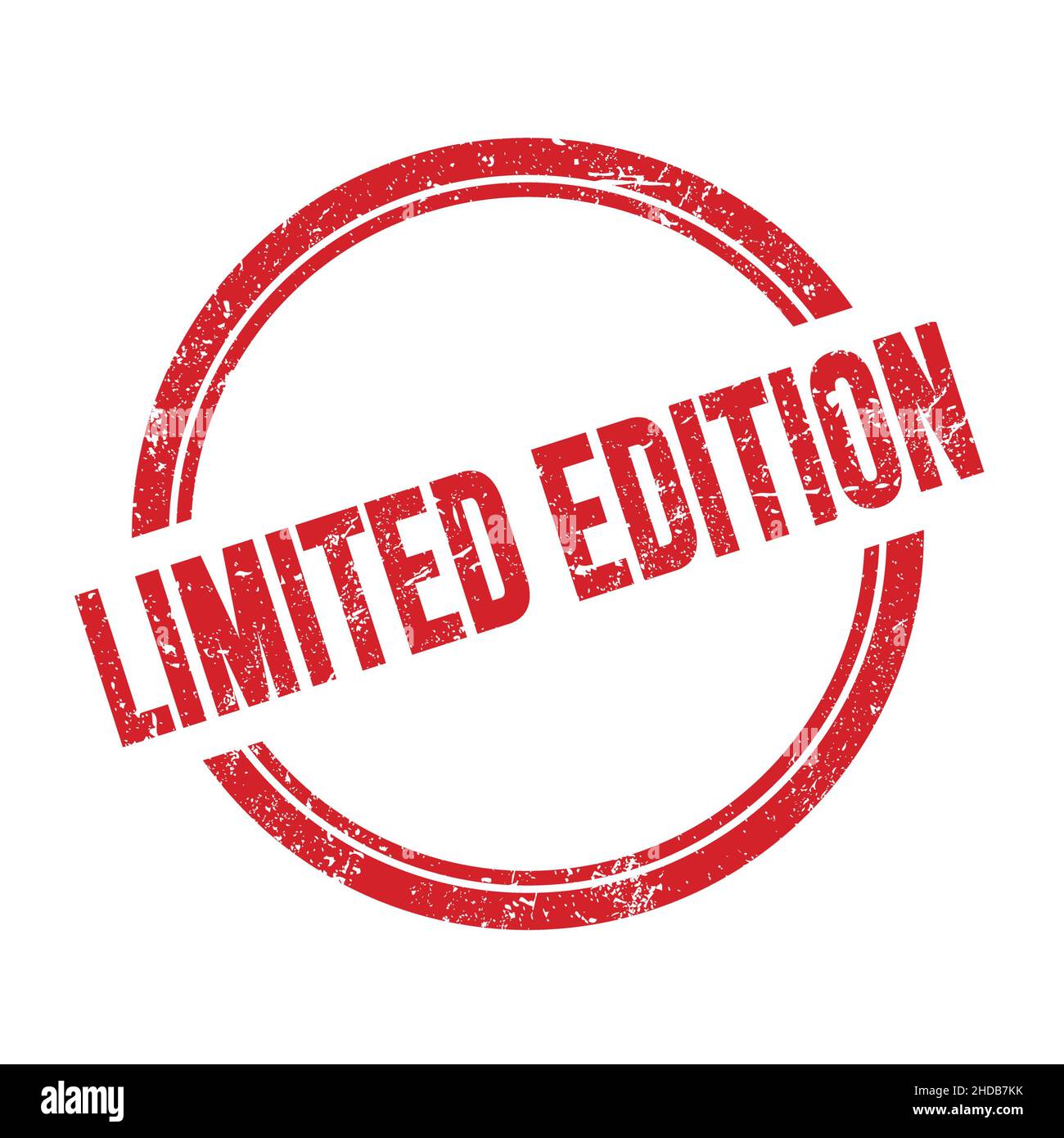 LIMITED EDITION text written on red grungy vintage round stamp Stock ...
