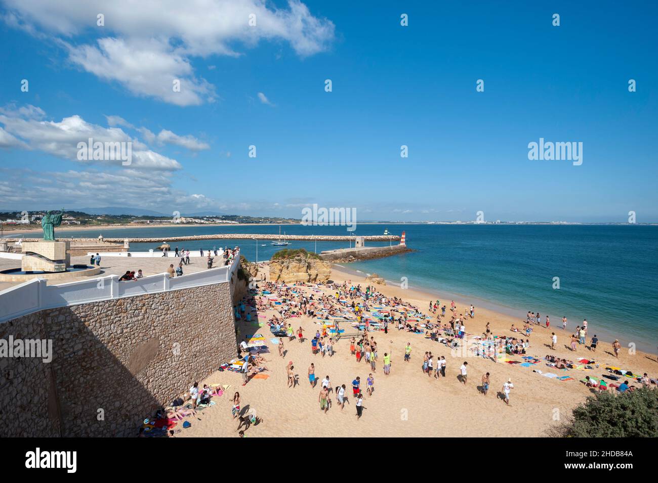 View over the beach "Praia de Batata", Lagos, Algarve, Portugal, Europe ...