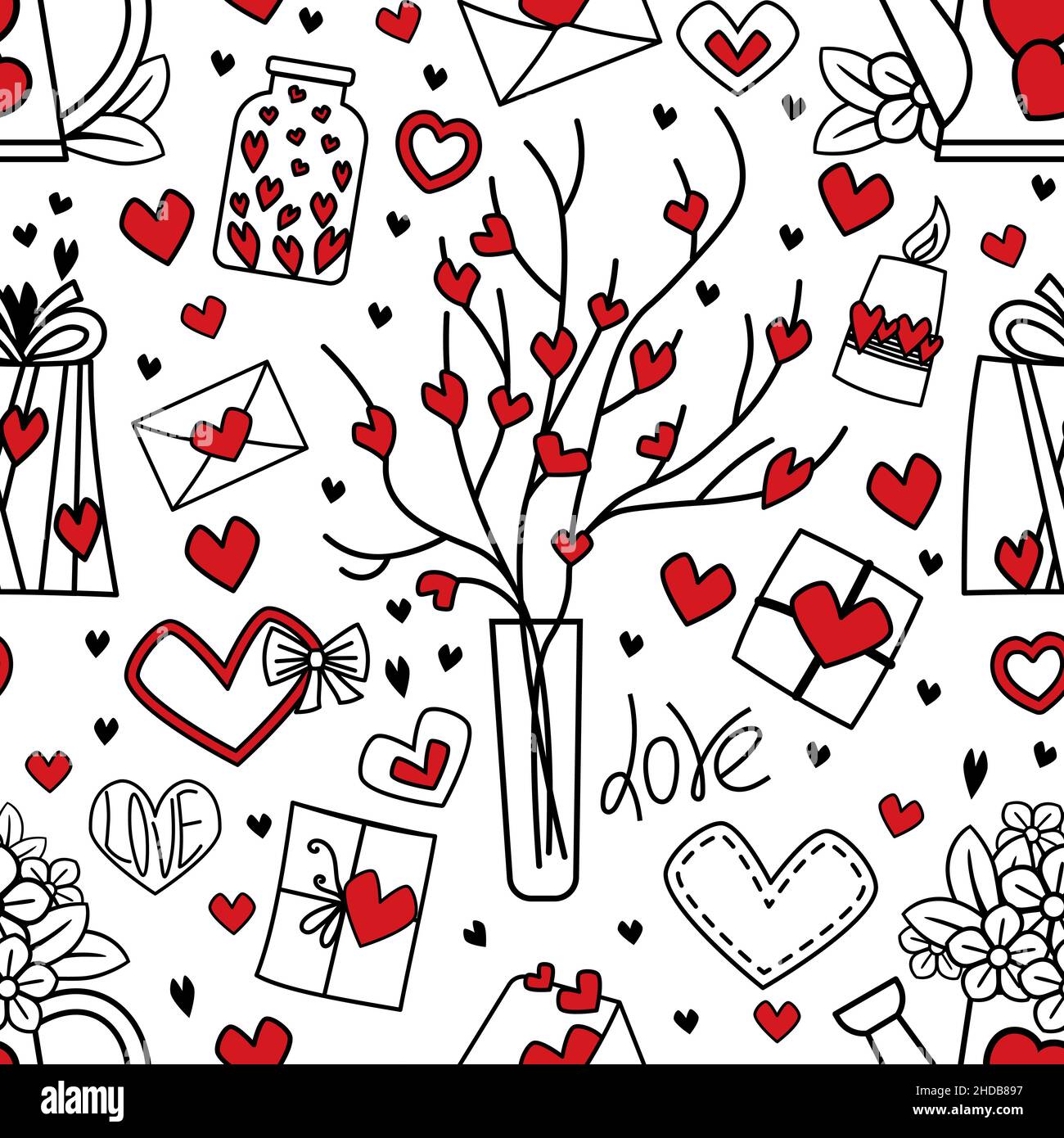 Valentines flowers gifts on Stock Vector Images - Alamy