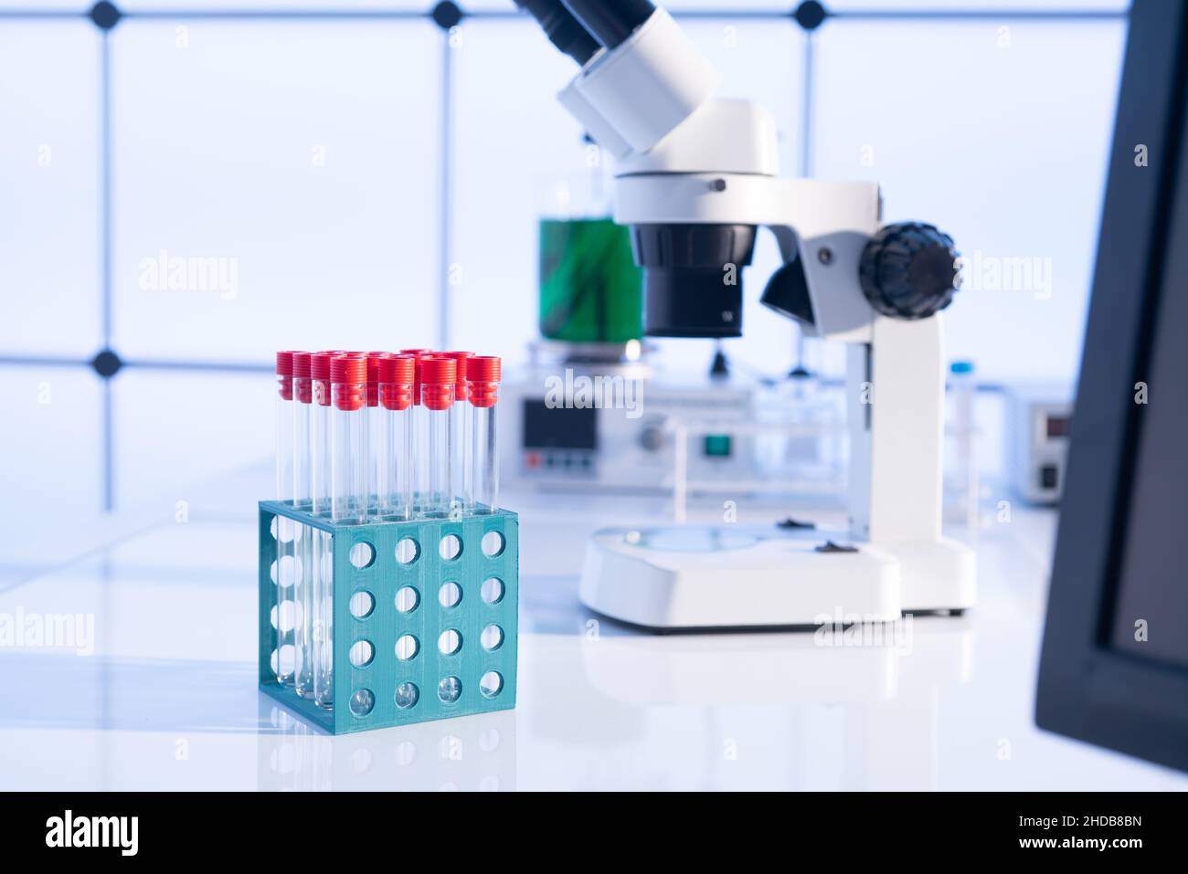 Microscope in a scientific microbiology laboratory of a medical clinic ...