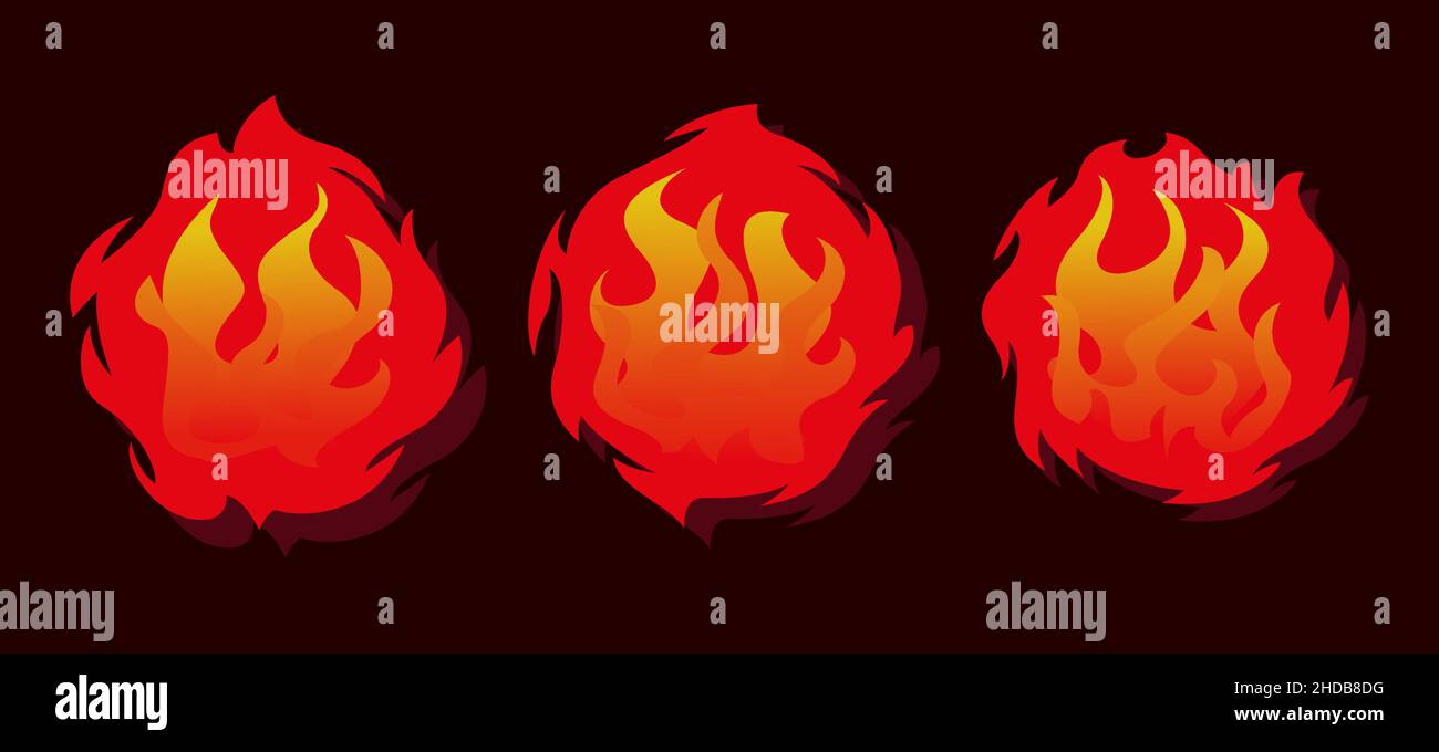 Fireball icon set Stock Vector Image & Art - Alamy