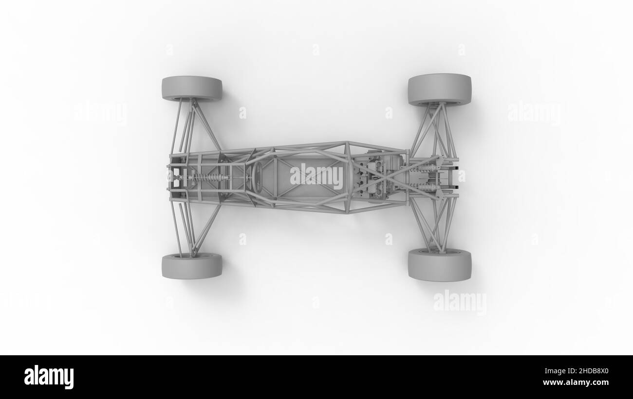 3D rendering of a race car frame chasis made out of tubes and pipes ...