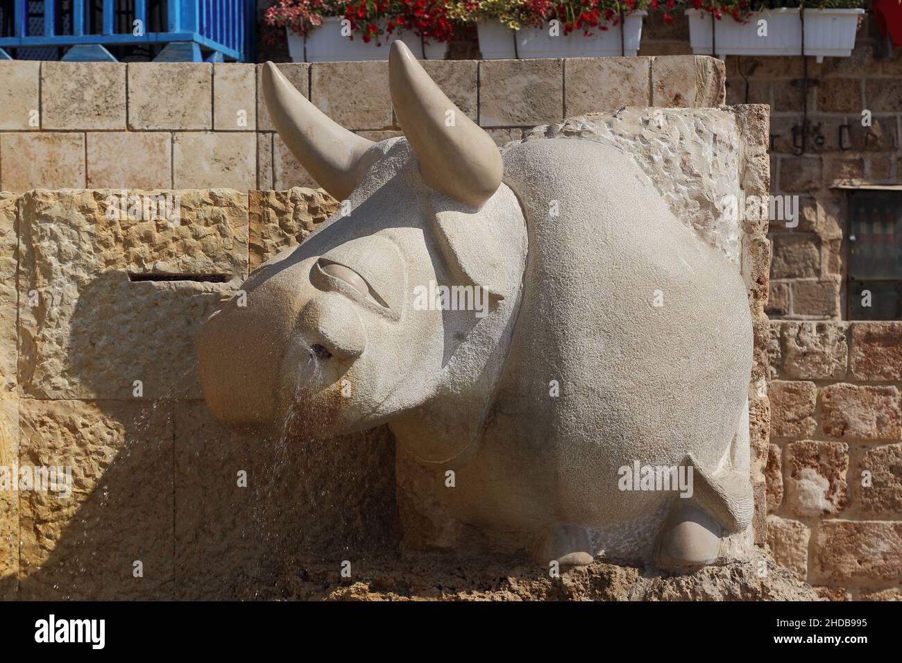 TEL AVIV, ISRAEL - SEPTEMBER 17, 2017: Sculpture of Taurus is a ...