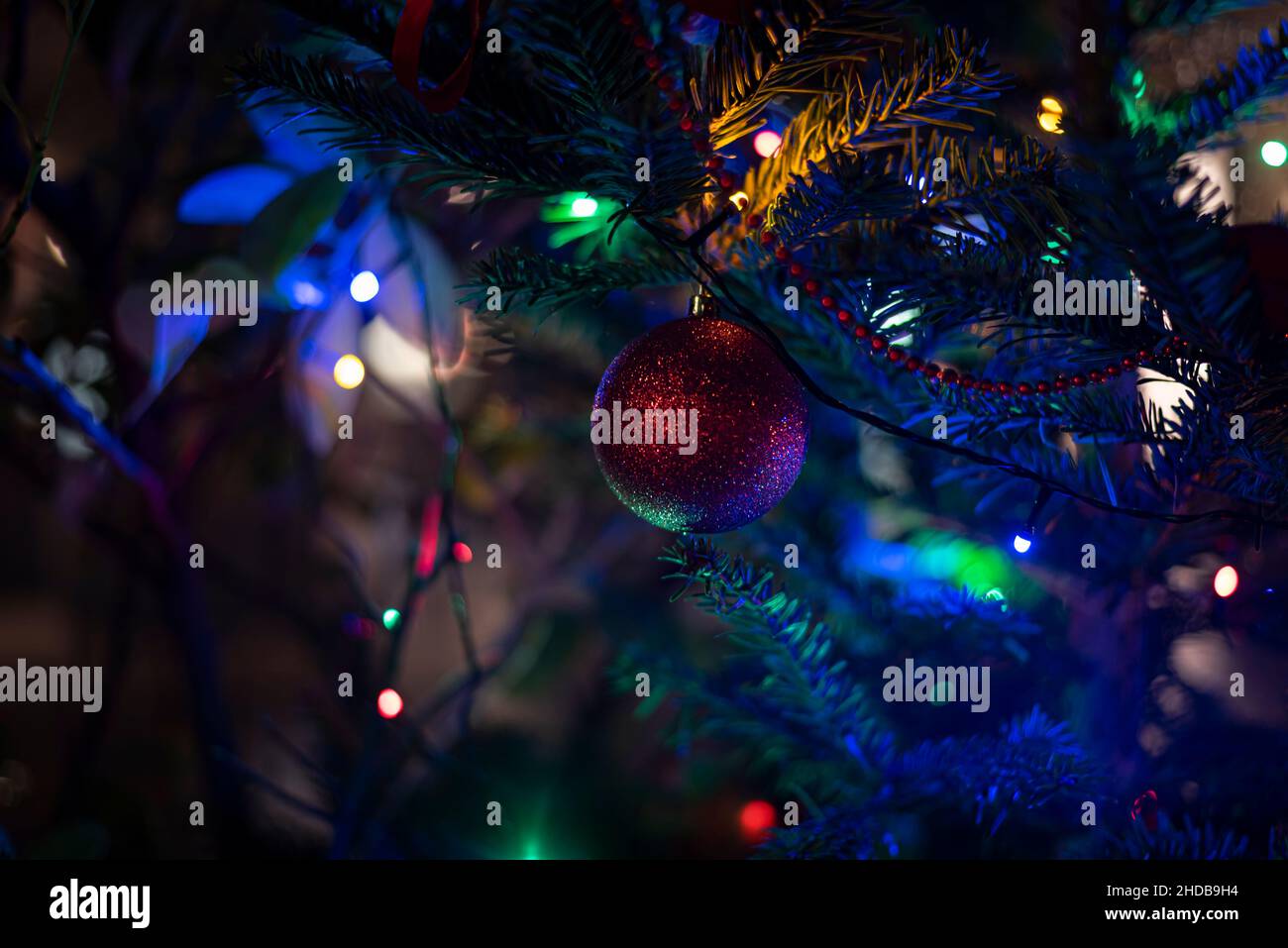 Colorful Christmas lights Stock Photo - Alamy