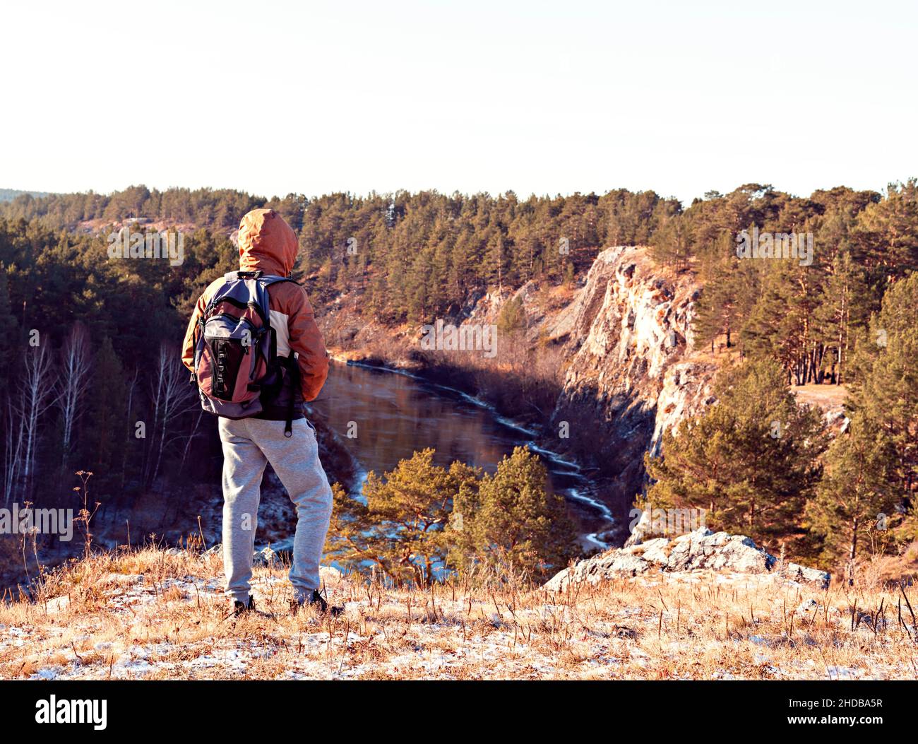Man enjoying nature in winter hi-res stock photography and images - Alamy