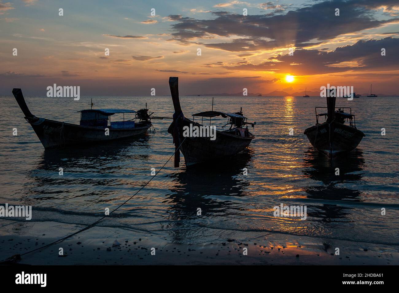 Sunset at Railay Beach West is one of the most famous beaches in ...