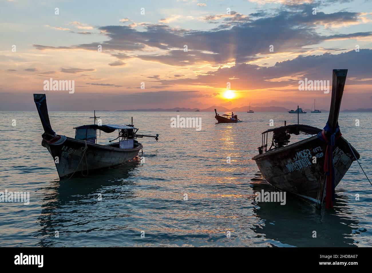 Sunset at Railay Beach West is one of the most famous beaches in ...
