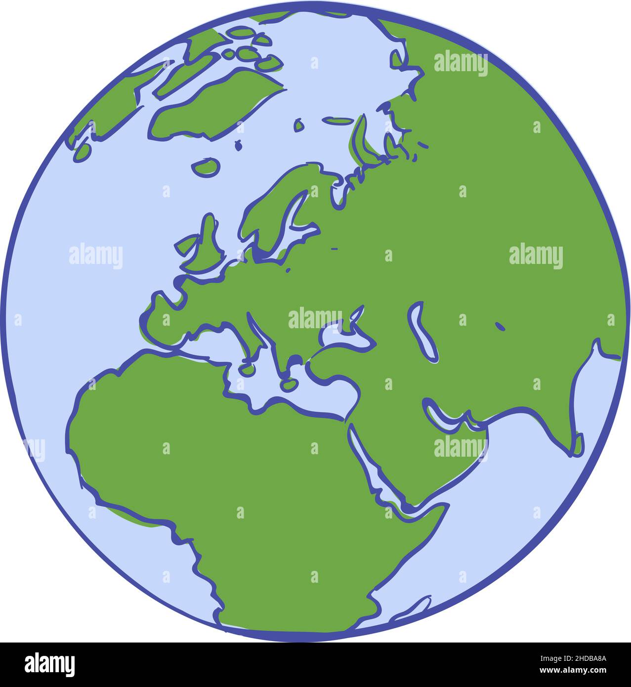 World map europe center Stock Vector Images - Alamy