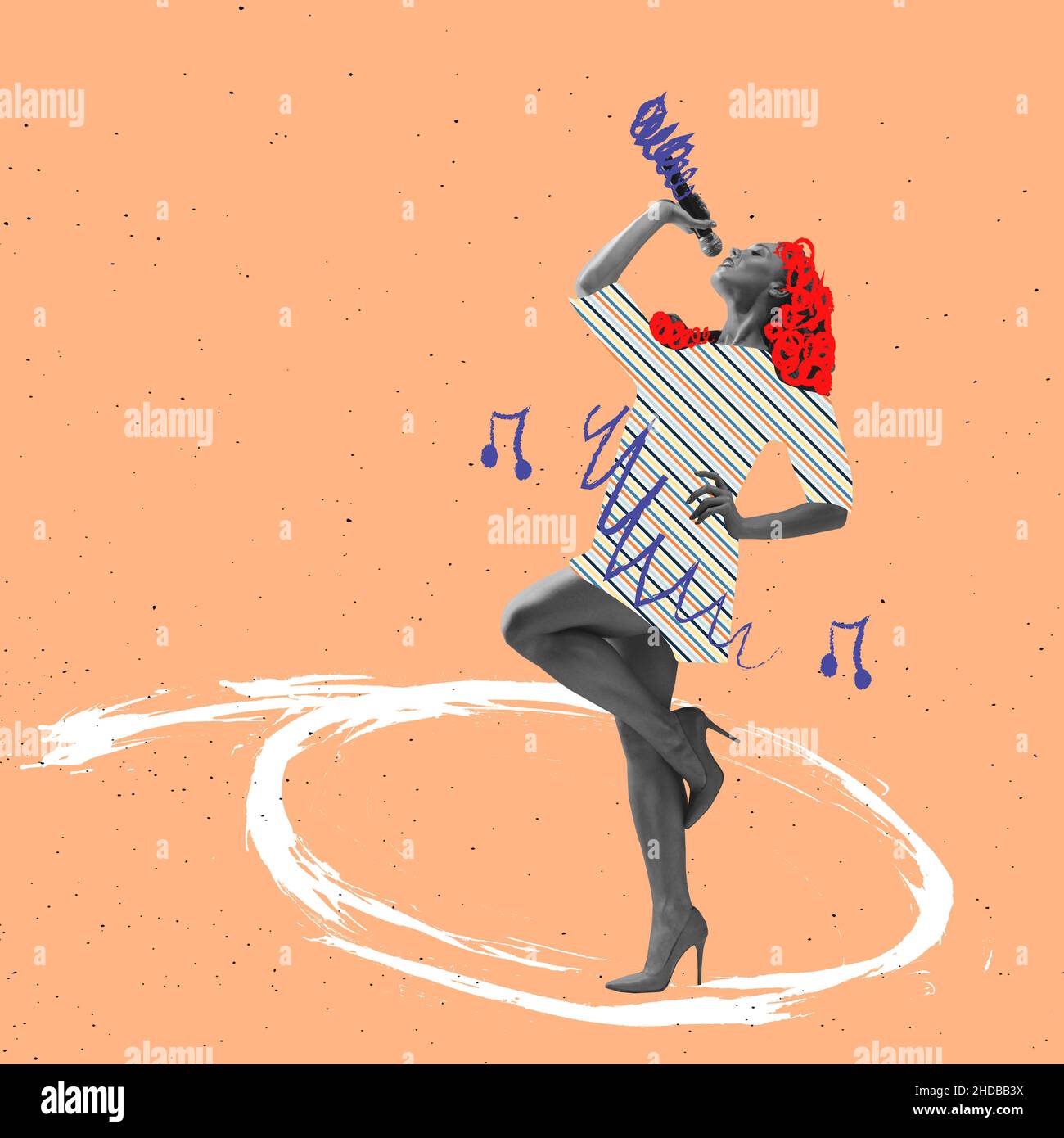 Contemporary art collage, modern design. Magazine style. Stylish young ...