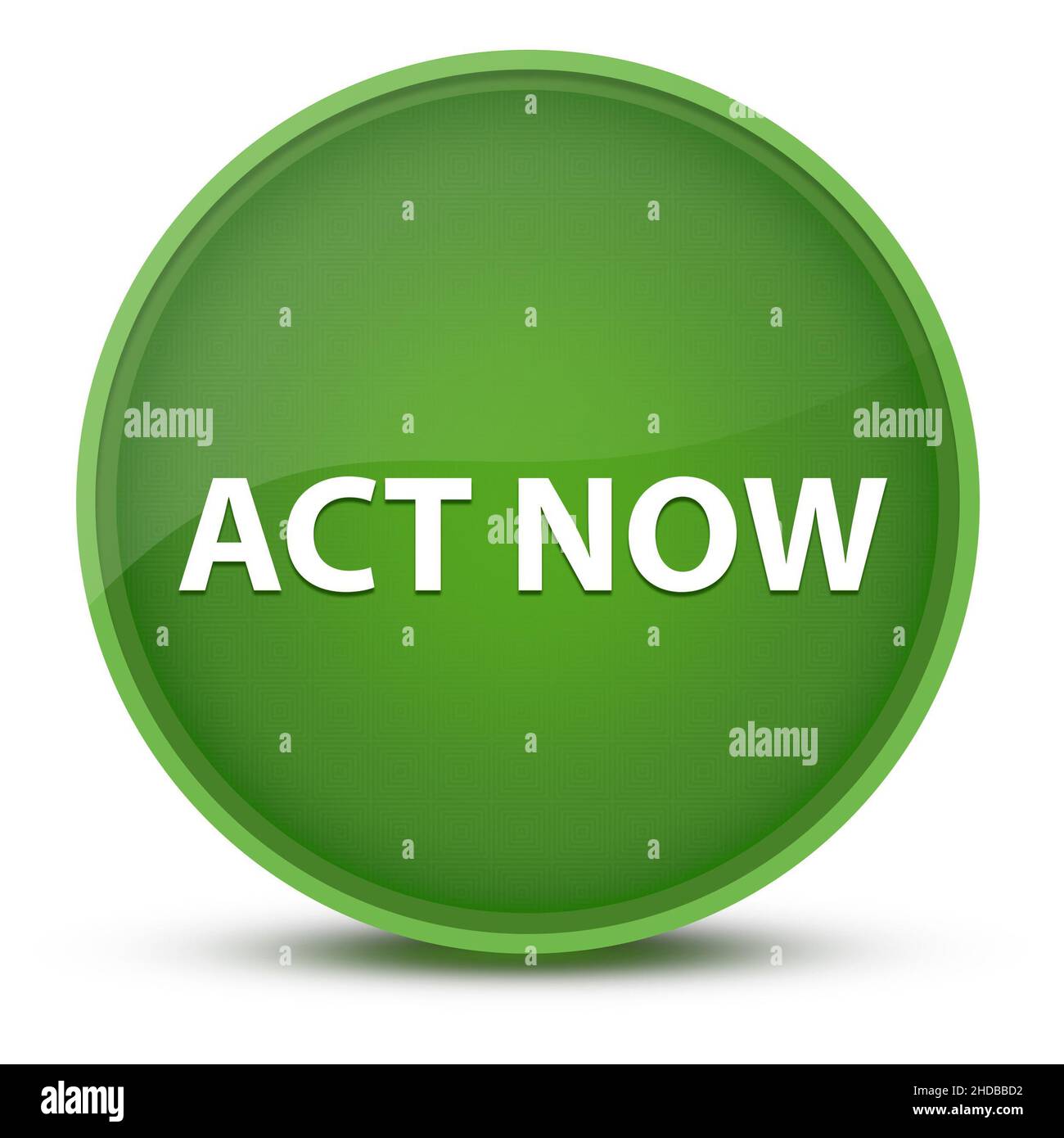 Act now luxurious glossy green round button abstract illustration Stock ...