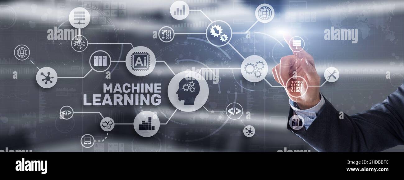 Machine Learning Modern Computer Technologies concept. Artificial ...