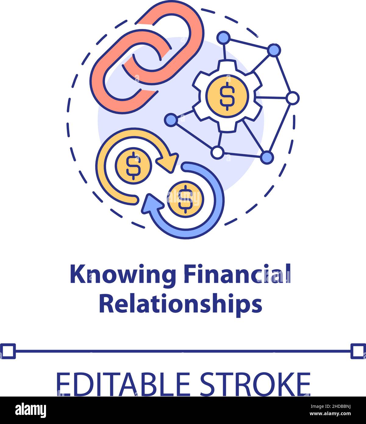 Knowing financial relationships concept icon Stock Vector Image & Art ...