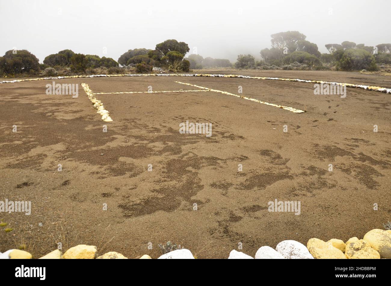 helicopter landing pad at the foot of Kilimanjaro. Mountain rescue in ...