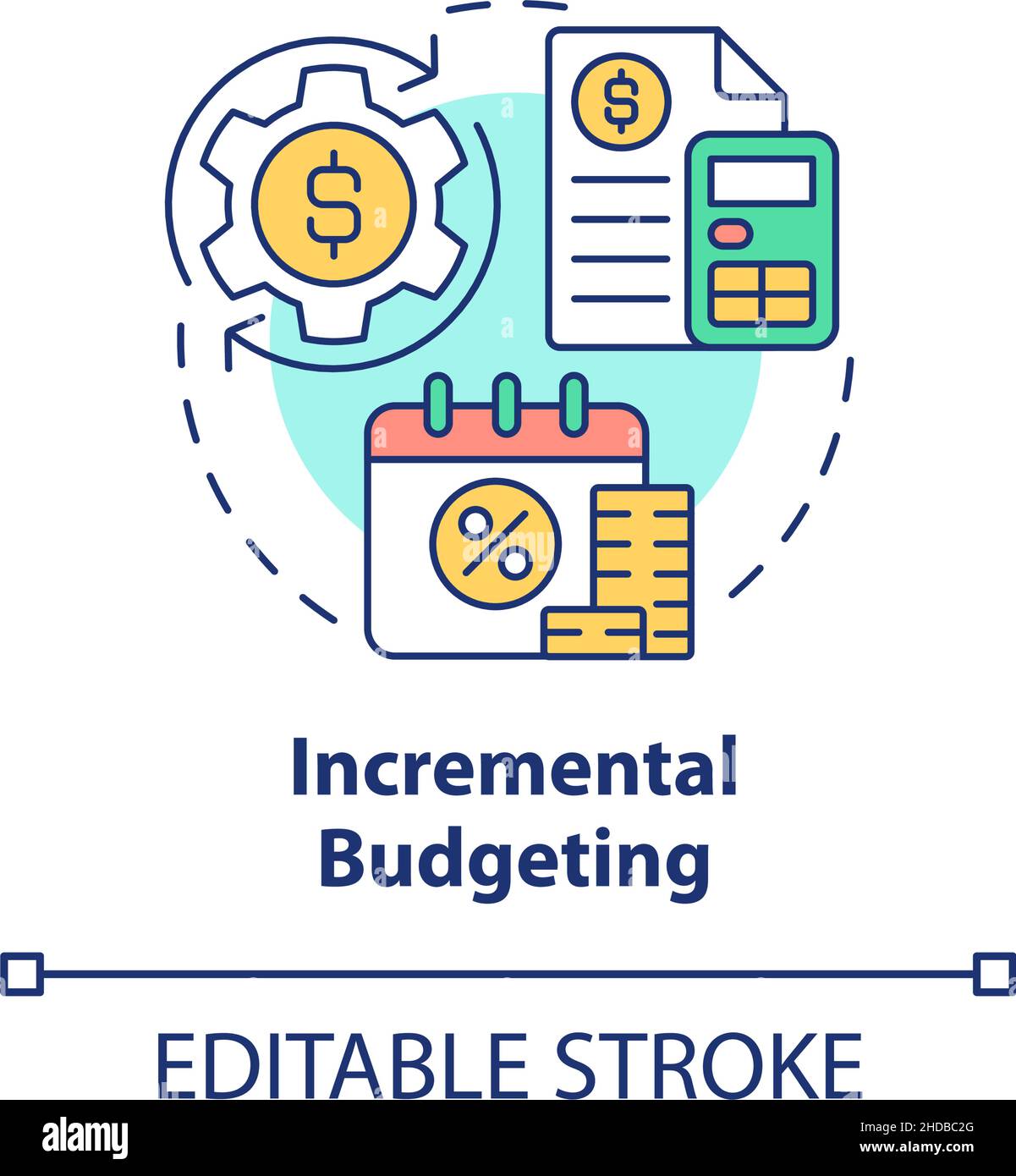 Incremental budgeting concept icon Stock Vector Image & Art - Alamy