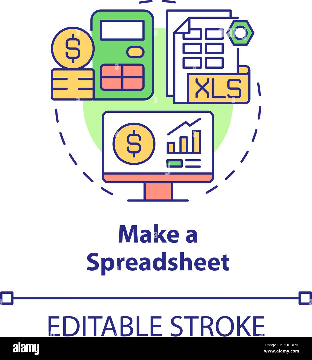 Make spreadsheet concept icon Stock Vector Image & Art - Alamy