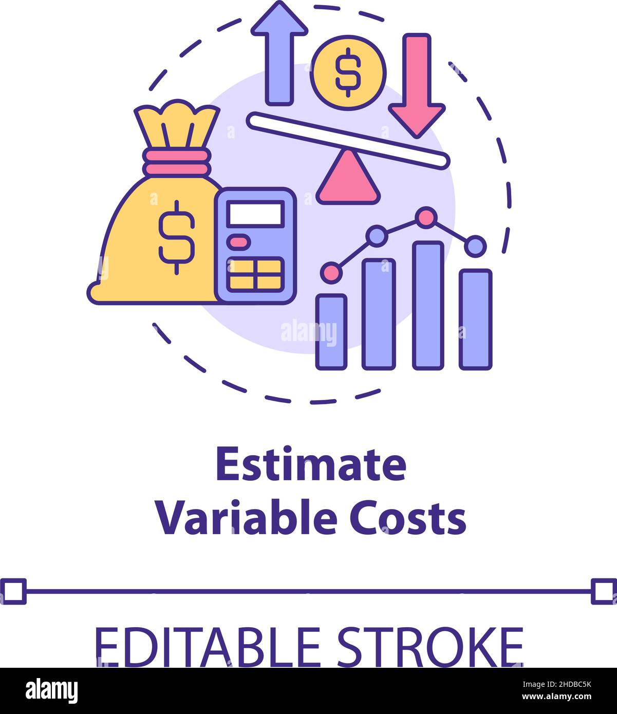 Estimate variable costs concept icon Stock Vector Image & Art - Alamy