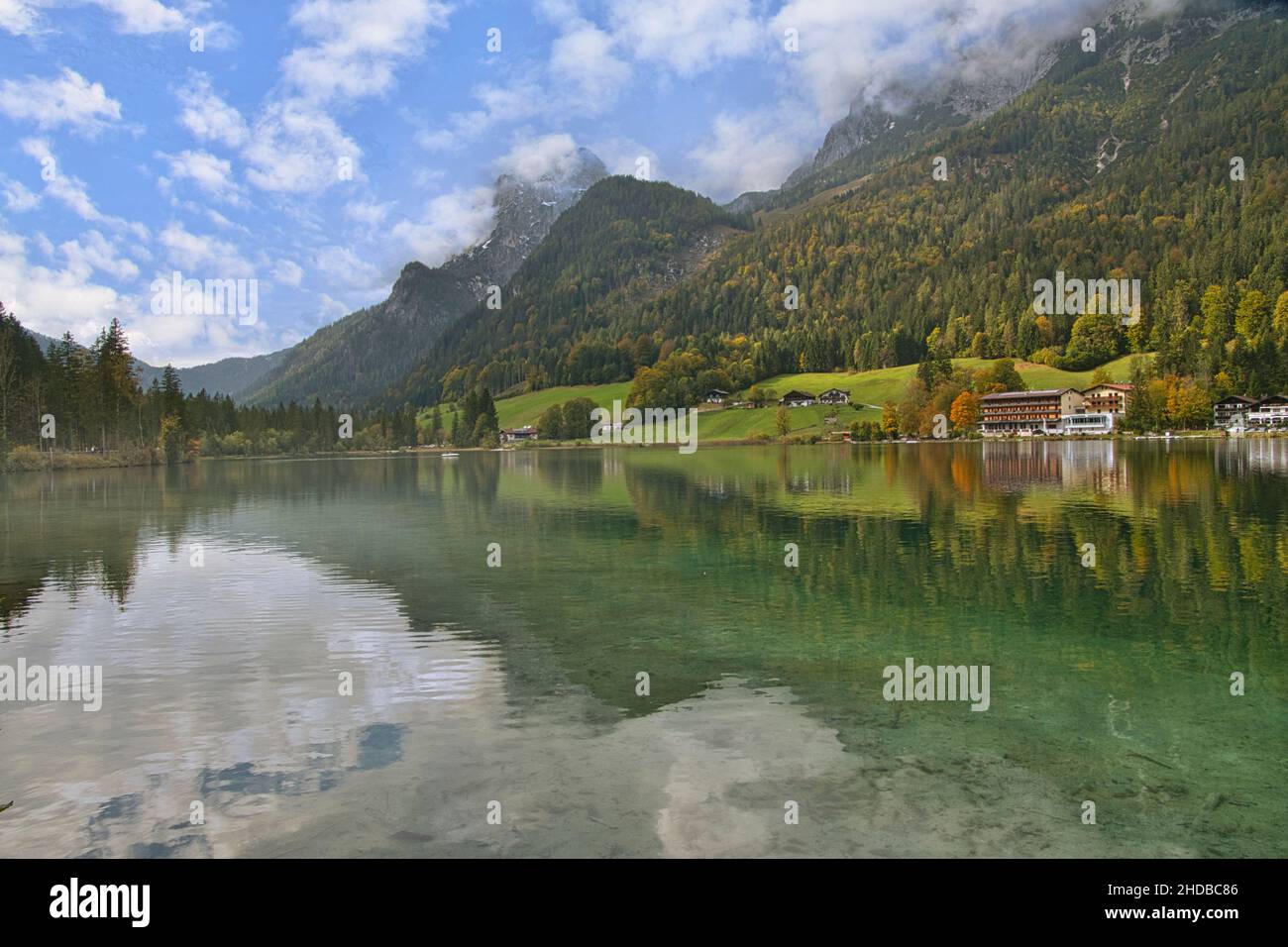 Beautiful mountain lakes in the Alps in Bavaria and Austria Stock Photo ...