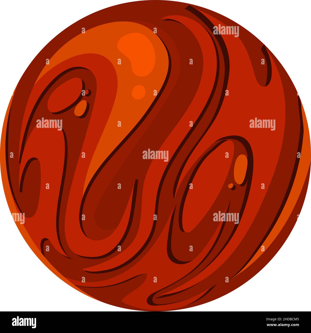 Cartoon planet. Fantastic fire space body for game design Stock Vector ...