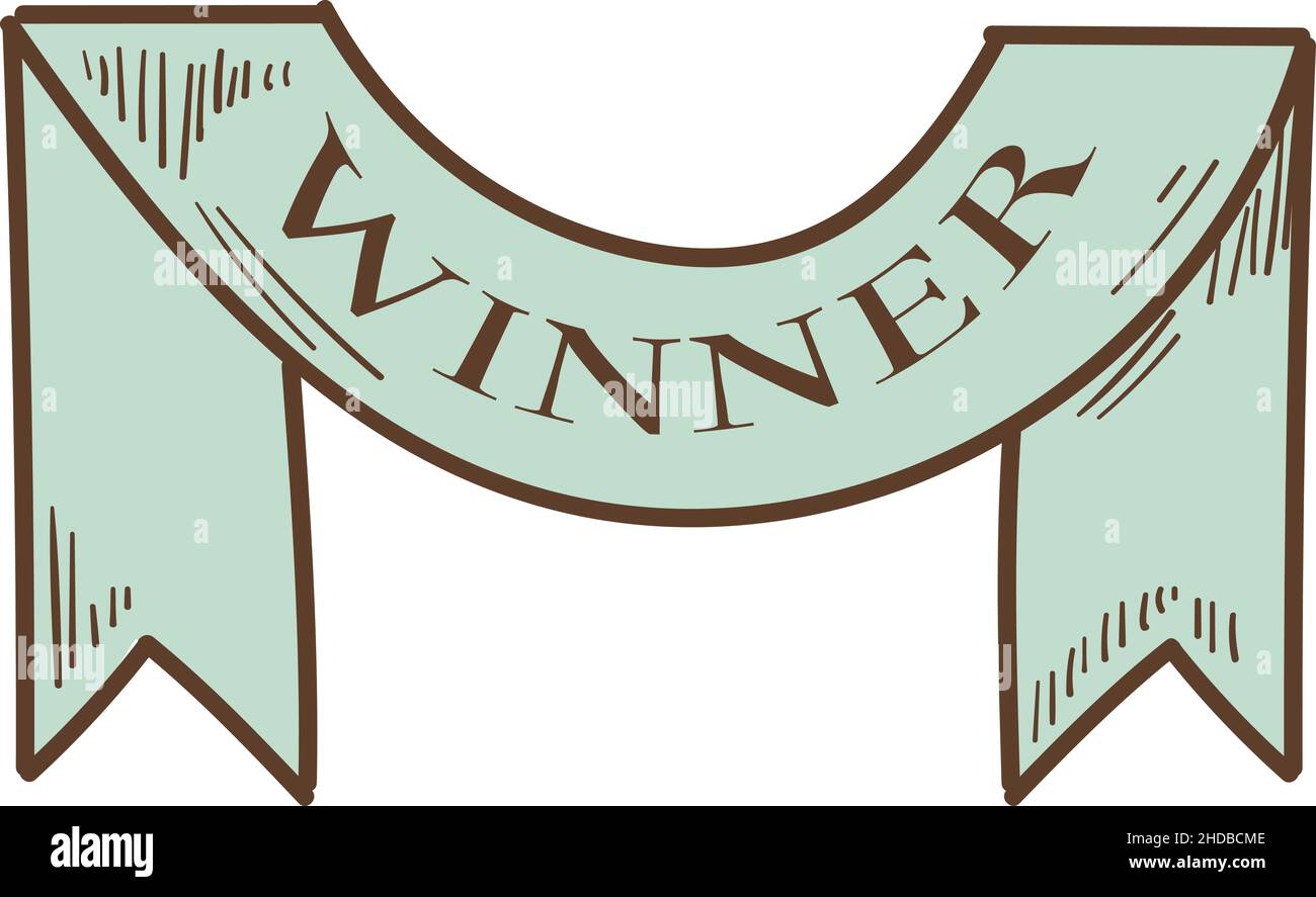 Winner badge. Vintage ribbon for award. Retro style flag Stock Vector ...
