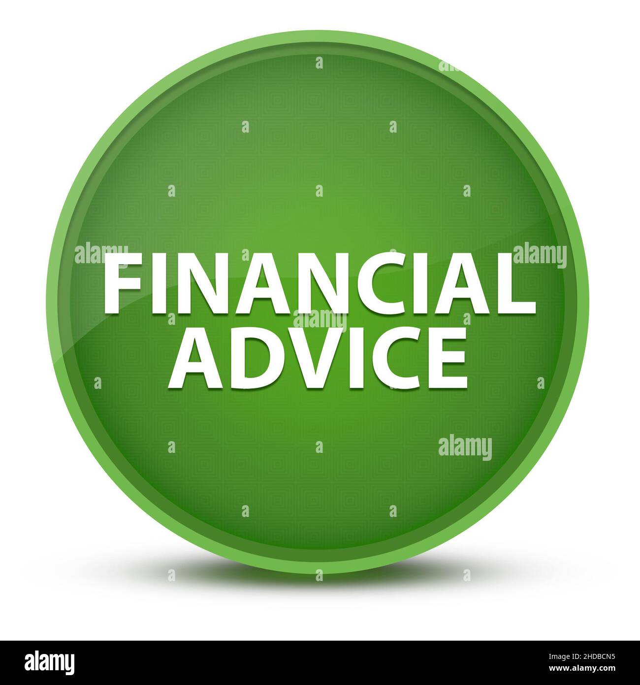 Financial Advice luxurious glossy green round button abstract ...