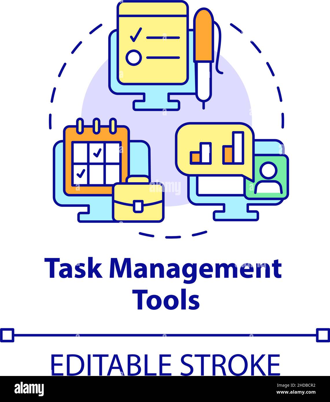 Task management tools concept icon Stock Vector Image & Art - Alamy