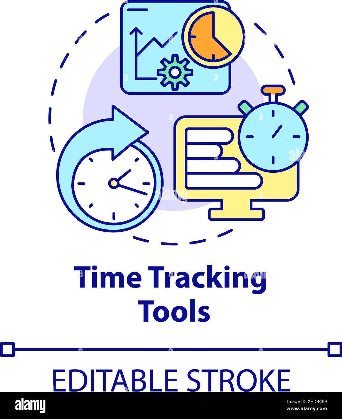 Time tracking tools concept icon Stock Vector Image & Art - Alamy