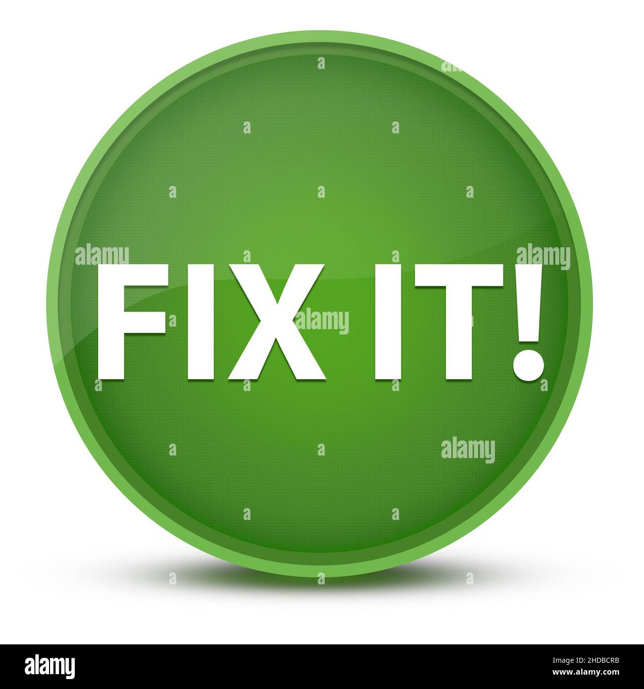 Fix It! luxurious glossy green round button abstract illustration Stock ...