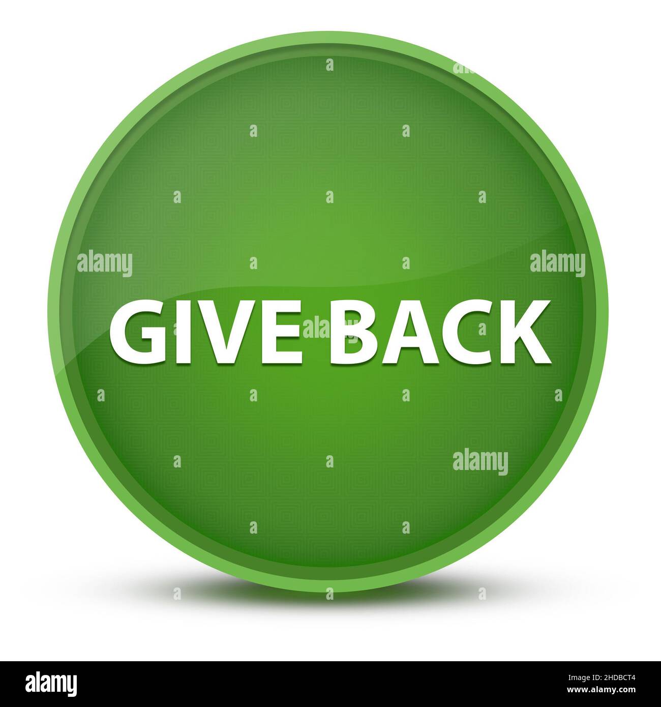 Give Back luxurious glossy green round button abstract illustration ...
