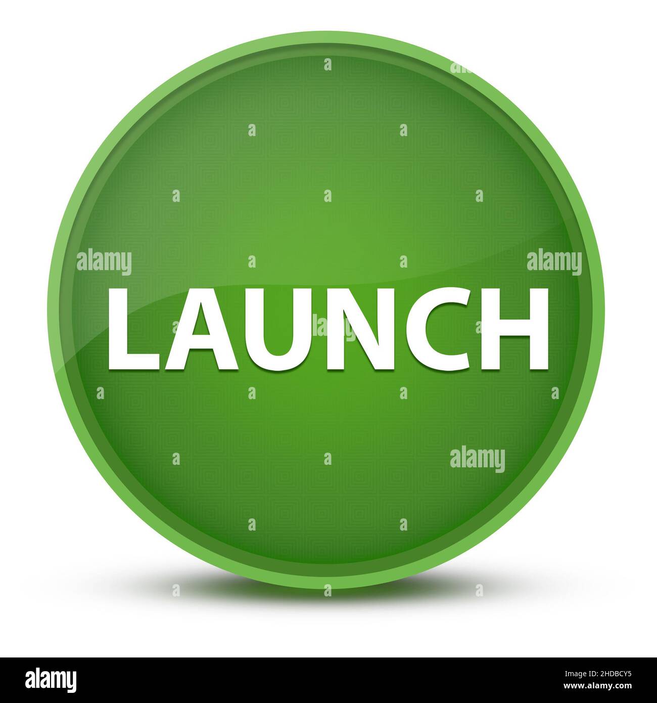 Launch luxurious glossy green round button abstract illustration Stock ...