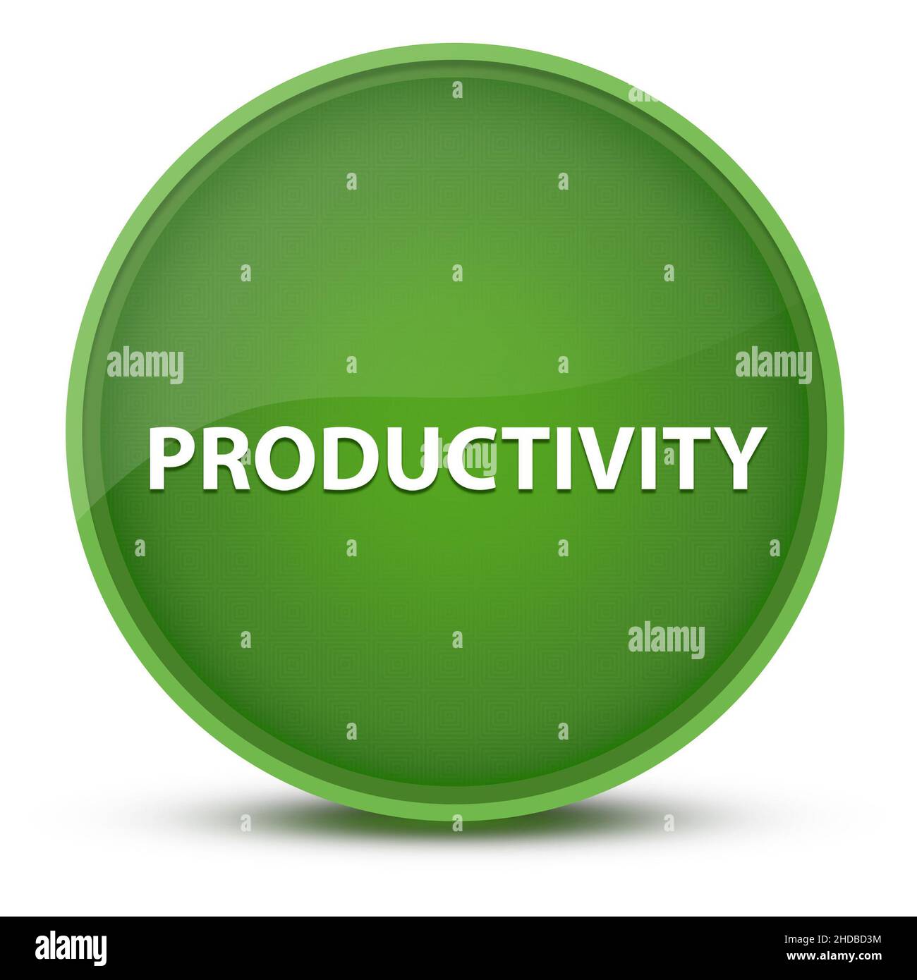 Productivity luxurious glossy green round button abstract illustration ...