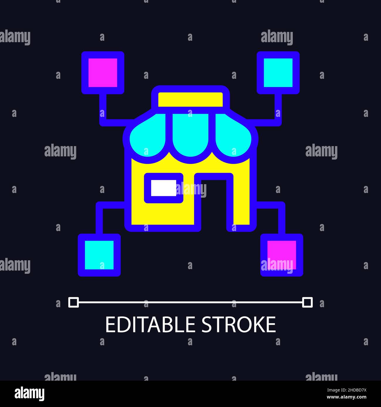 Retail business data mining RGB color pixel perfect icon for dark theme ...