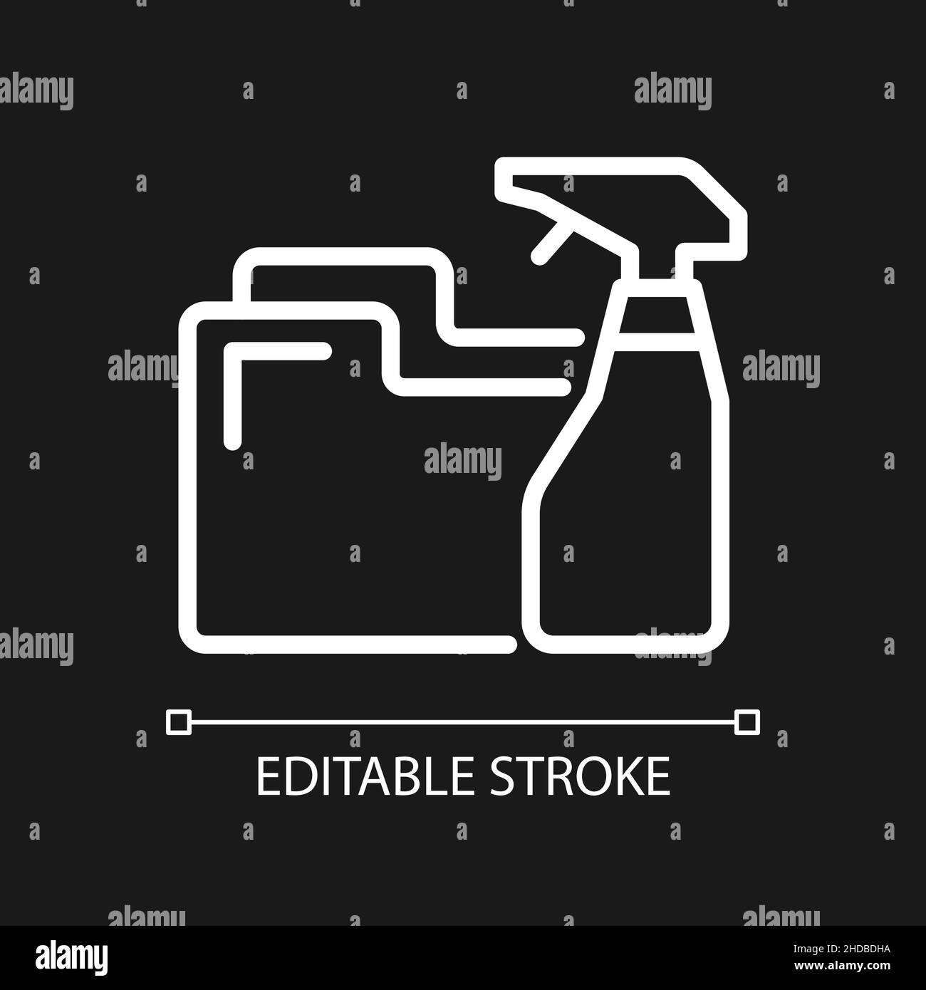 Data cleaning white linear pixel perfect icon for dark theme Stock ...