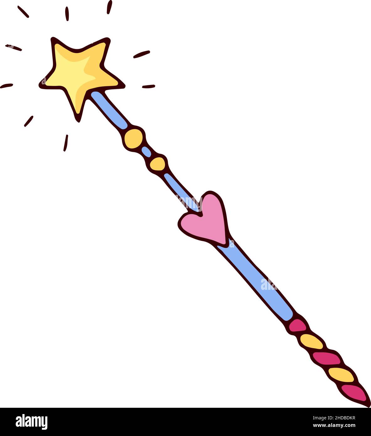 Cute magic wand. Fantasy symbol. Fairy stick Stock Vector Image & Art ...