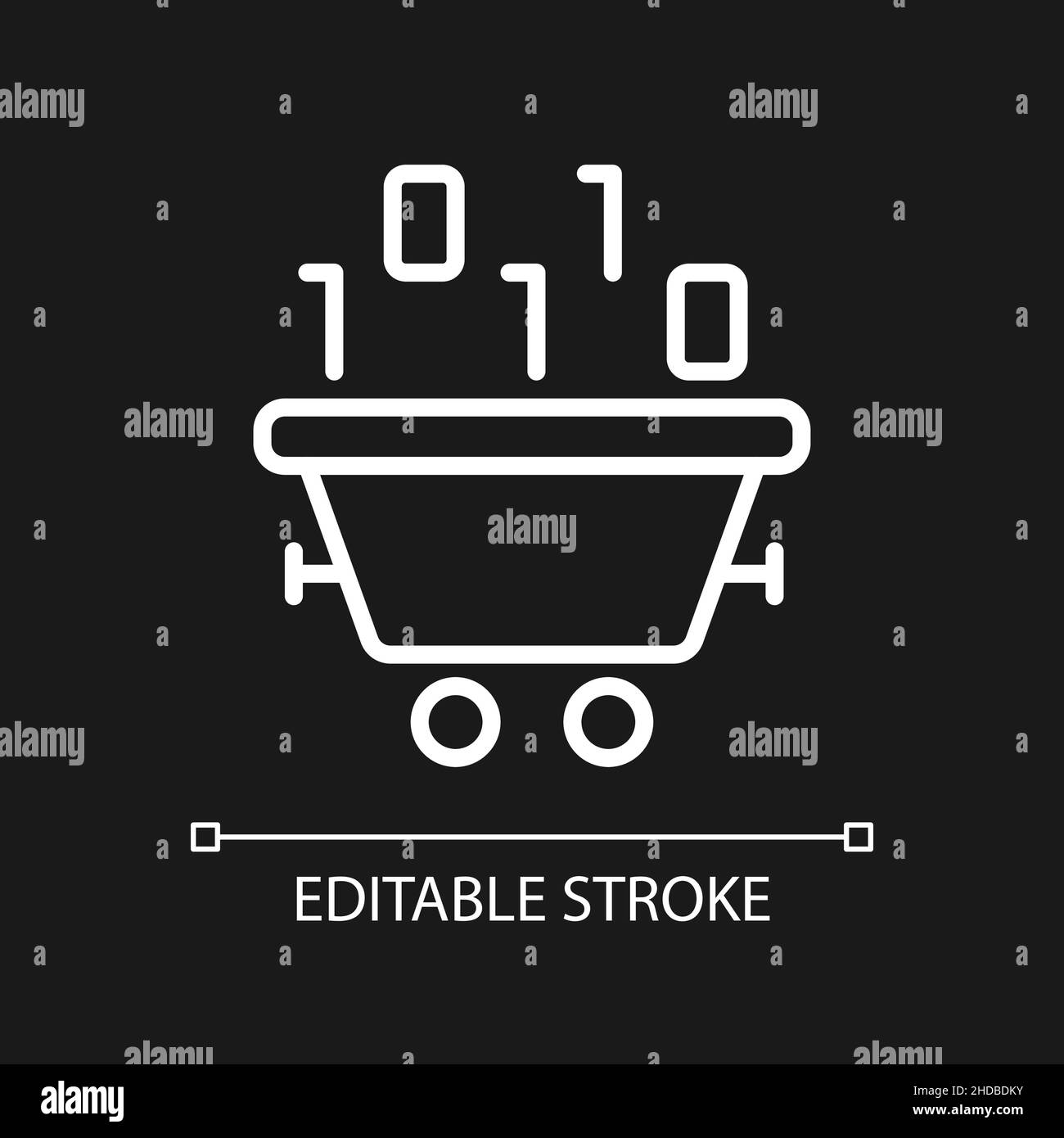 Data mining technology white linear pixel perfect icon for dark theme ...