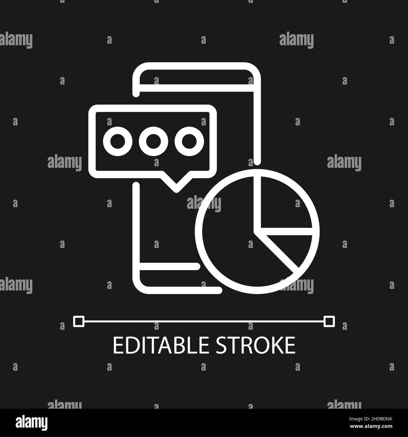 Data mining in social media white linear pixel perfect icon for dark ...