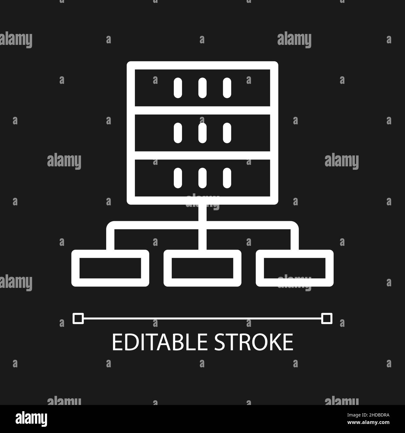 Data set technology white linear pixel perfect icon for dark theme ...