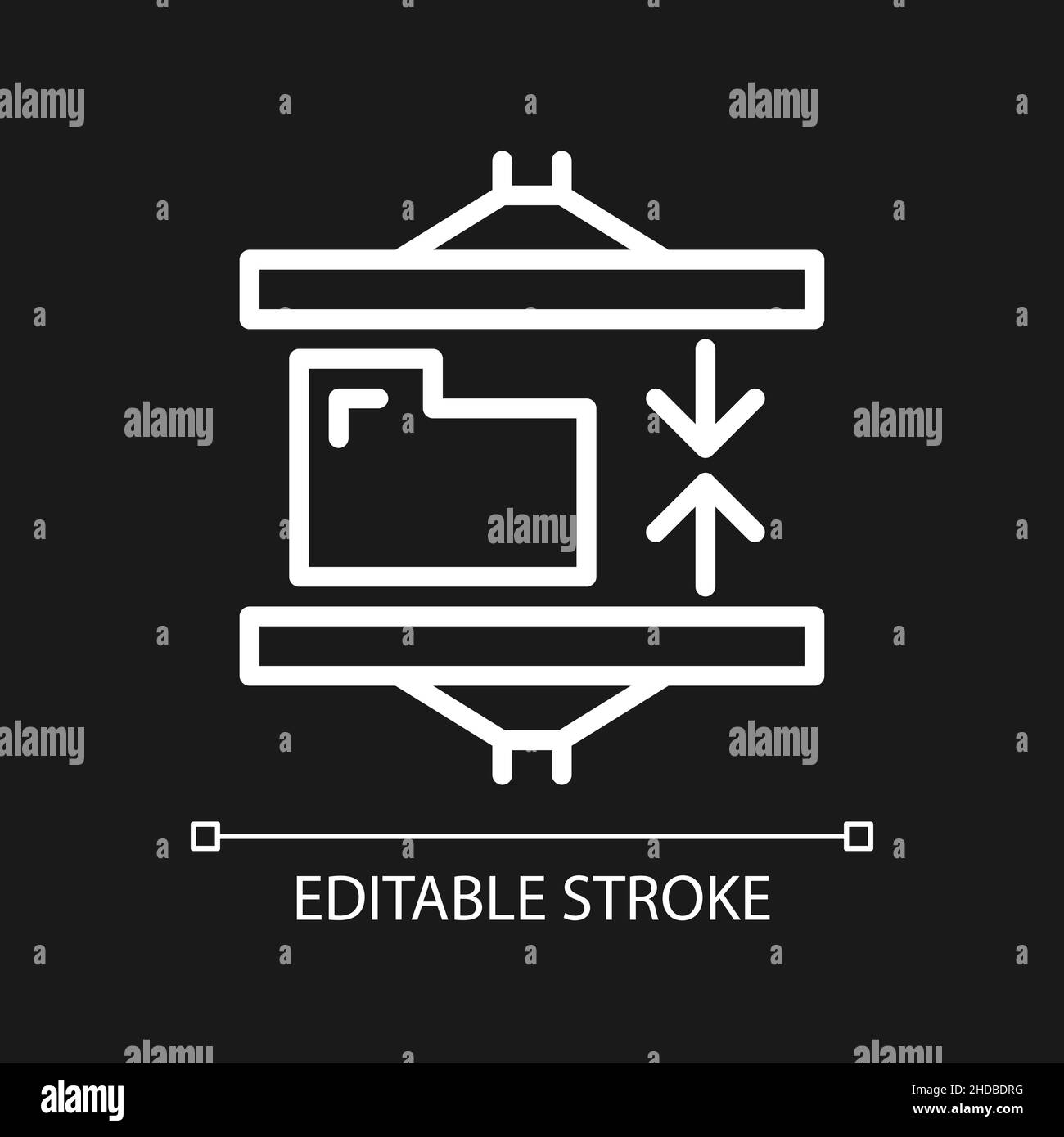 Data compression technique white linear pixel perfect icon for dark ...