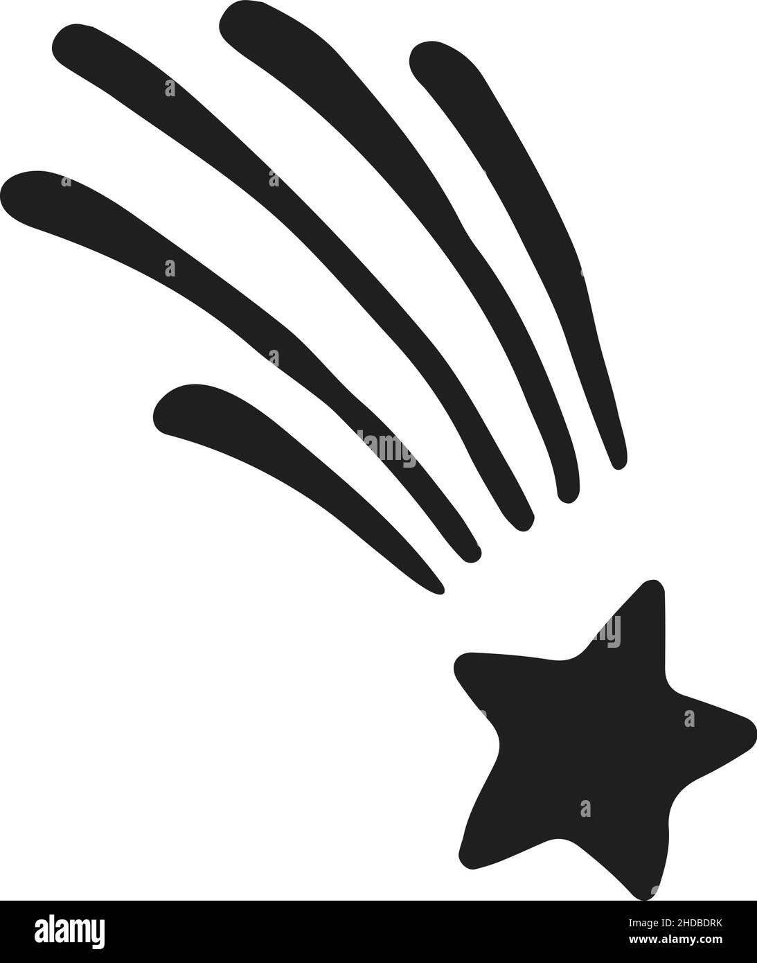 Shooting star icon. Flying meteor with trace lines Stock Vector Image ...