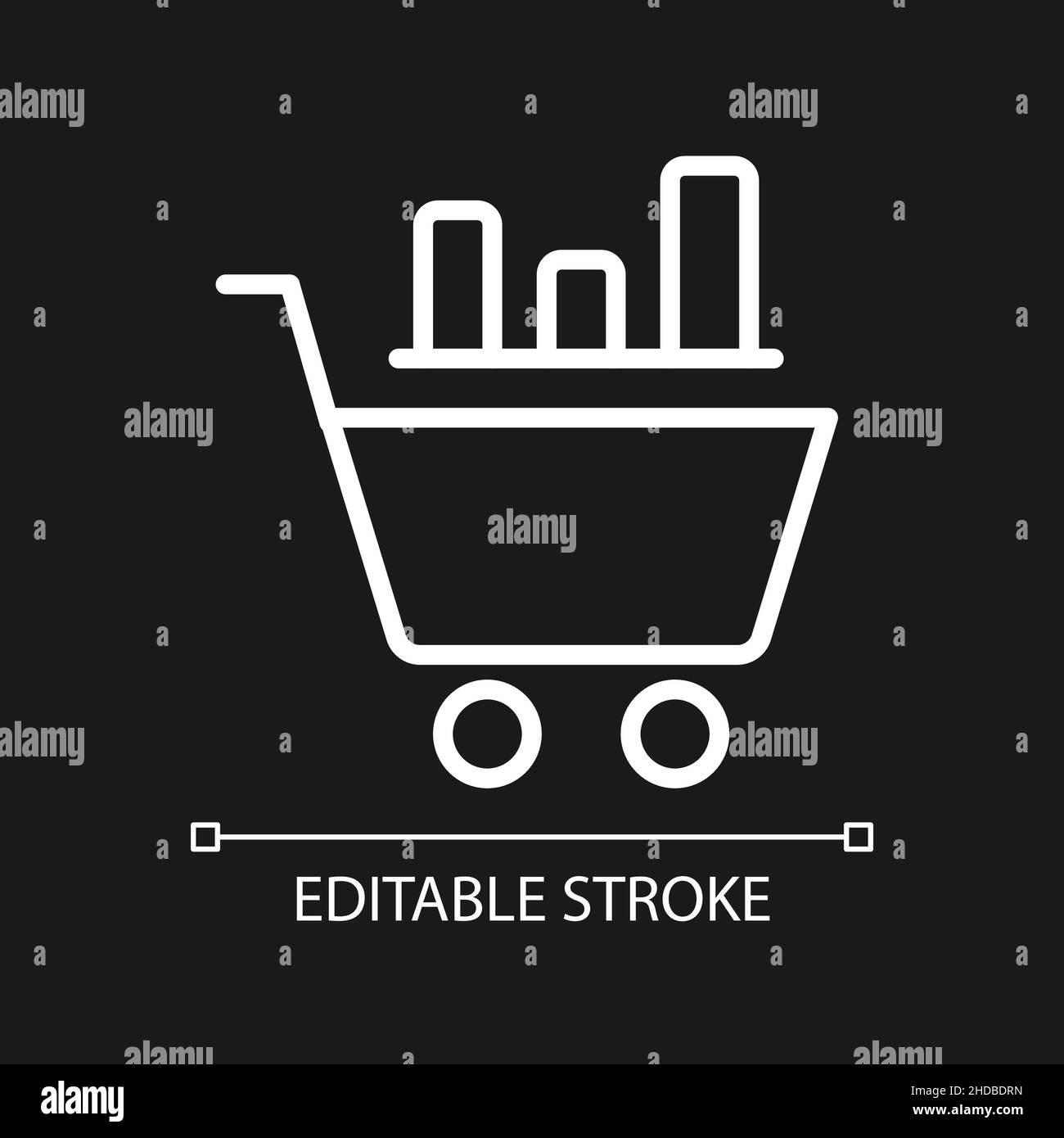 Data mining in retail industry white linear pixel perfect icon for dark ...