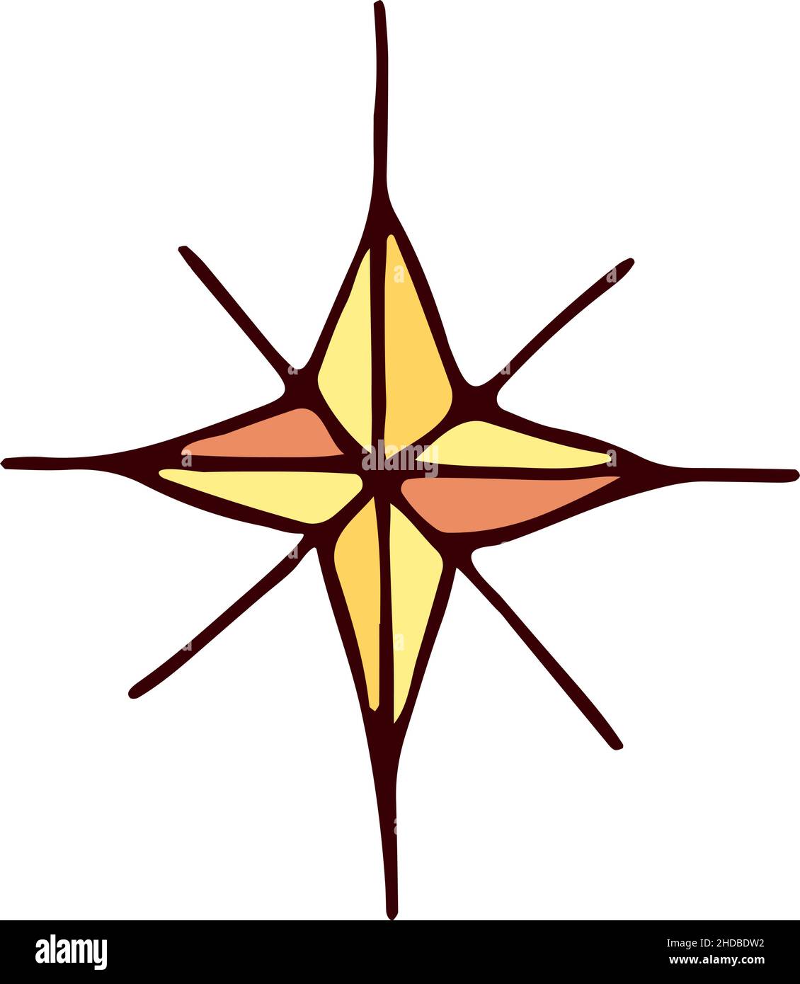 Yellow star in cute fantasy style. Dream symbol. Night sky sign Stock ...