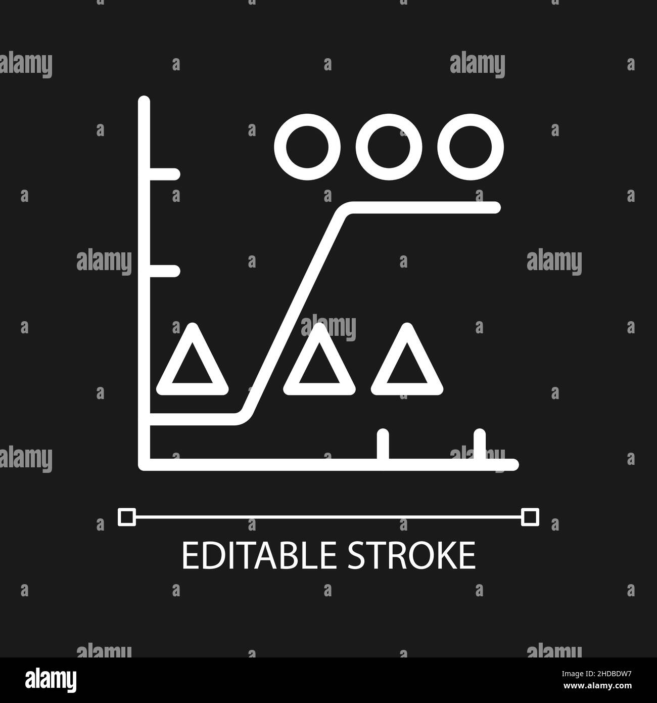 Data mining analytics white linear pixel perfect icon for dark theme ...