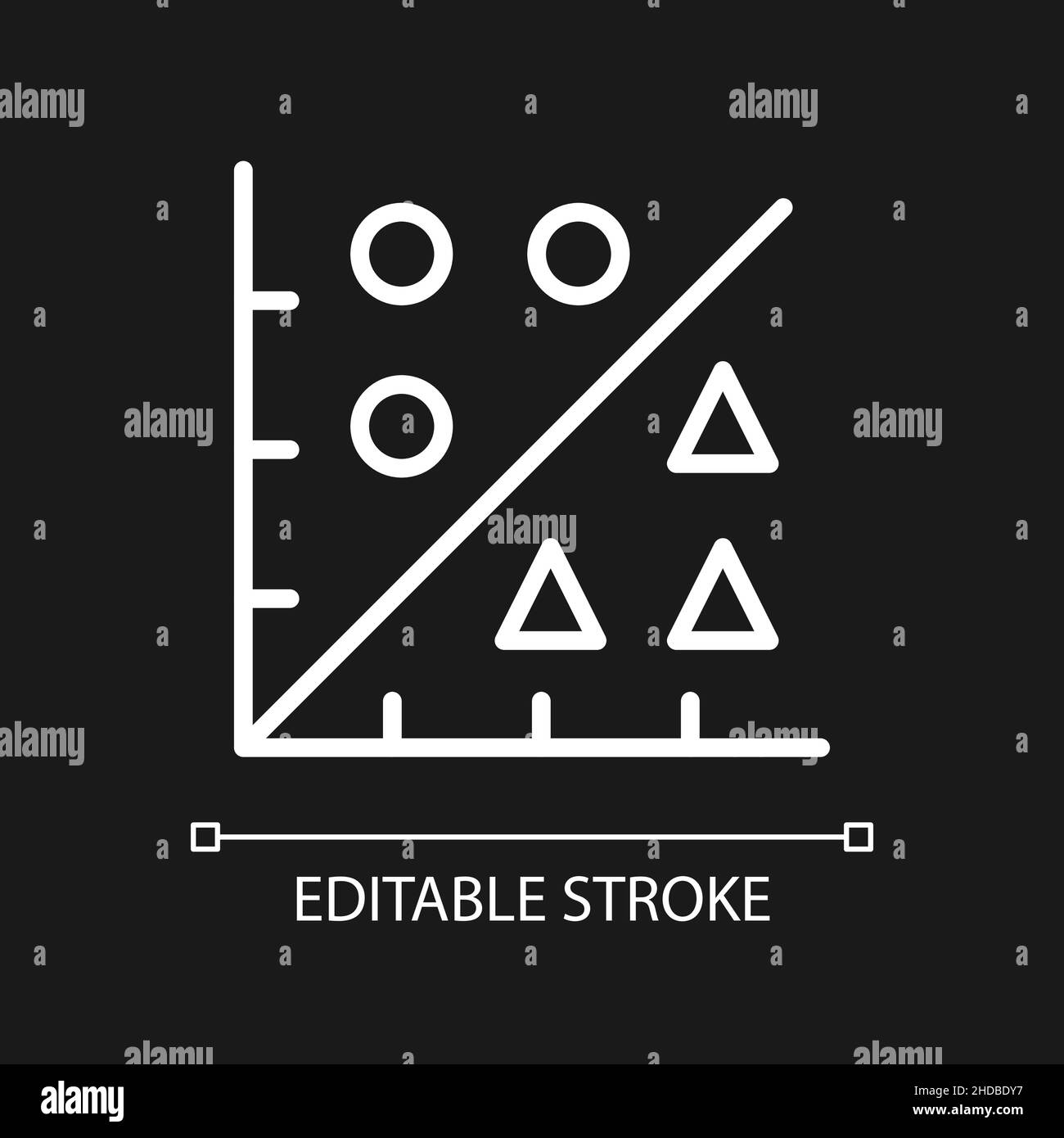 Analytics of data mining process white linear pixel perfect icon for dark theme Stock Vector ...