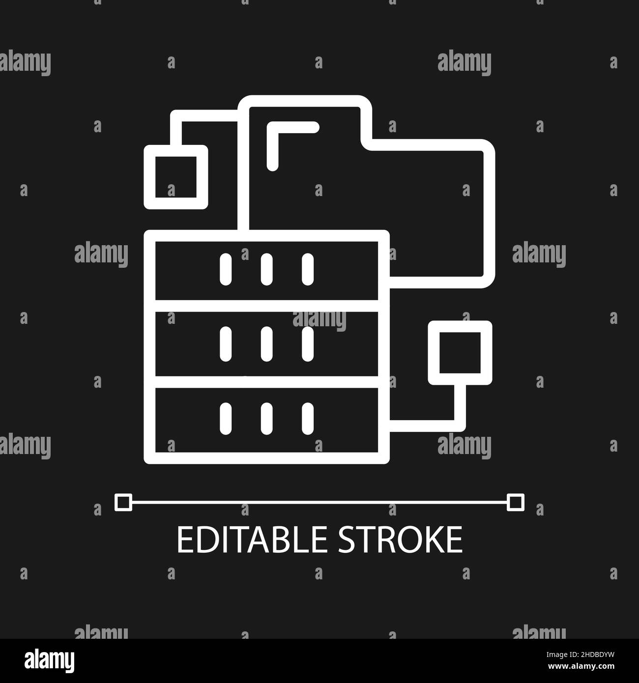 Dataset virtual storage white linear pixel perfect icon for dark theme ...